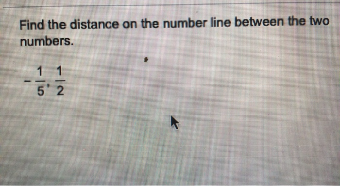 Solved Find the distance on the number line between the two | Chegg.com
