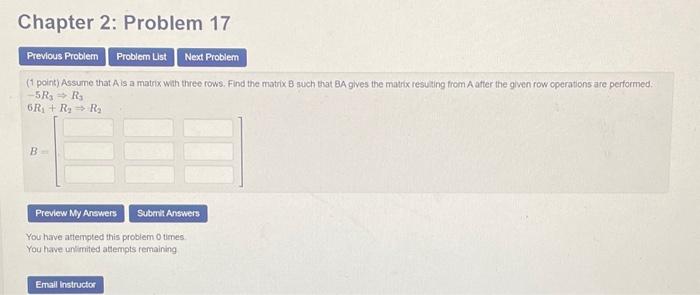 Solved (1 point) Assume that A is a matrix, whth three rows. | Chegg.com