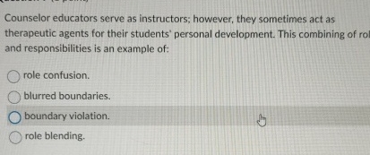 Solved Counselor educators serve as instructors; however, | Chegg.com