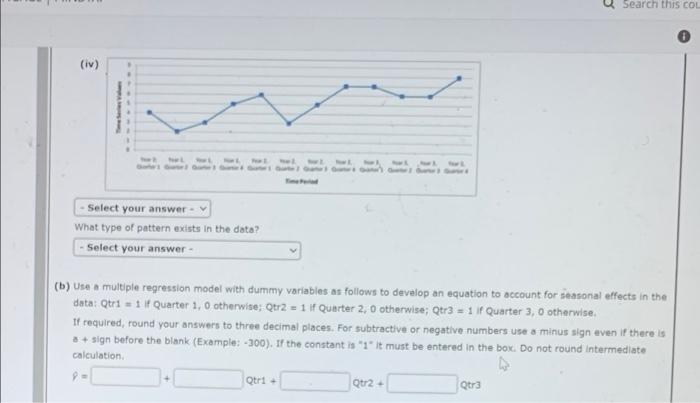 Solved Consider the following time series data. Quarter Year | Chegg.com