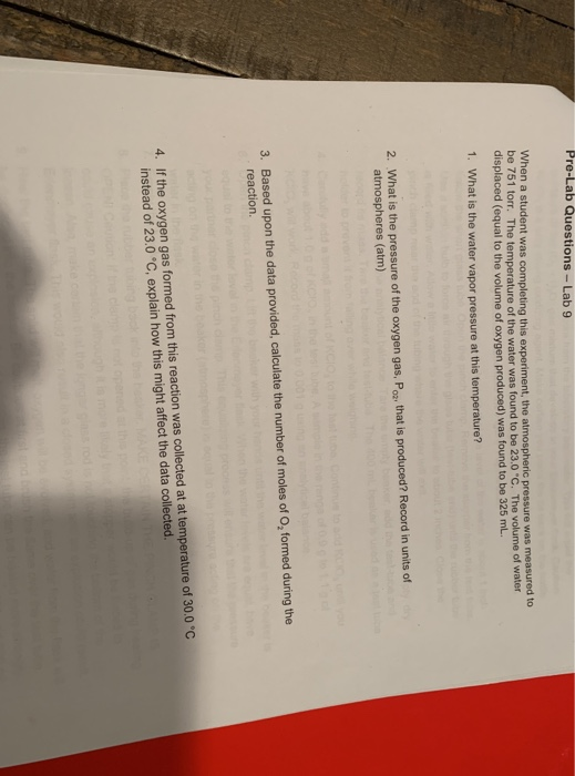 Solved Pre-Lab Questions - Lab 9 When a student was | Chegg.com