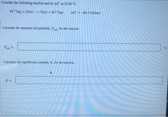 Solved Consider the following reaction and its ΔG′′ at | Chegg.com