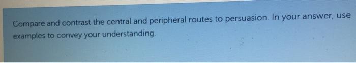 Solved Compare and contrast the central and peripheral | Chegg.com