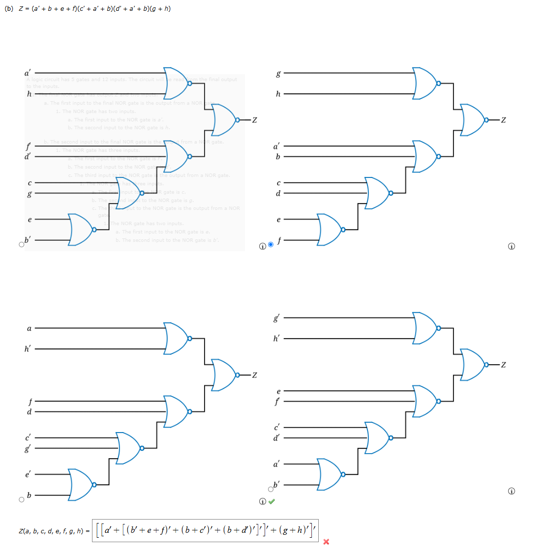Find a minimum four-level NAND- or ﻿NOR-gate circuit | Chegg.com