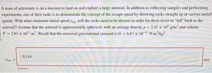 Solved A team of astronauts is on a mission to land on and | Chegg.com