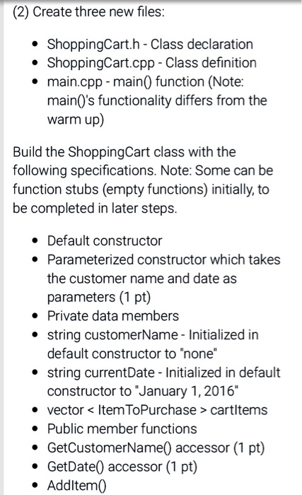 Show me the Online Shooping Cart program in C++ that | Chegg.com