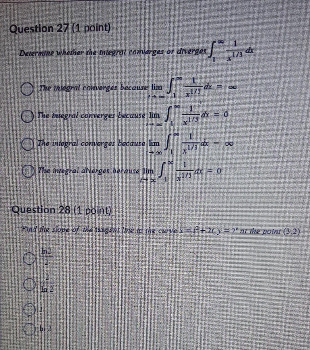Solved Determine whether the magral converges or diverges | Chegg.com