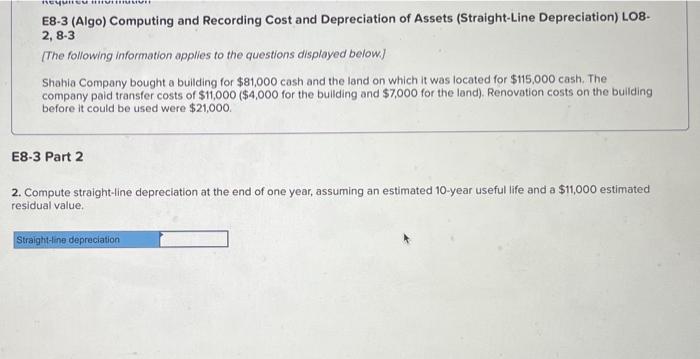 Solved E8-3 (Algo) Computing and Recording Cost and | Chegg.com