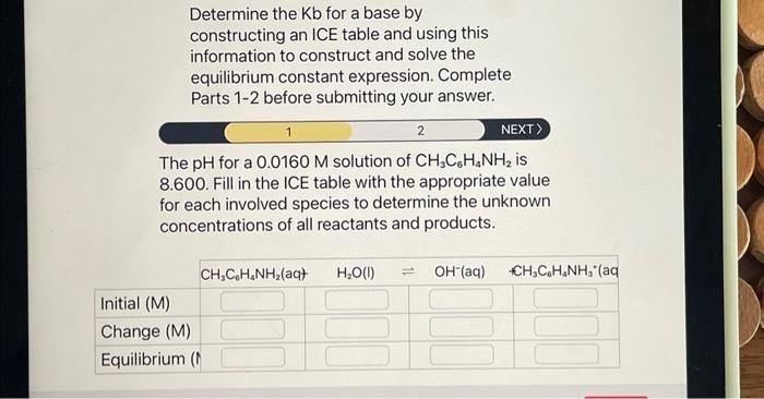 Solved Determine the Kb for a base by constructing an ICE | Chegg.com