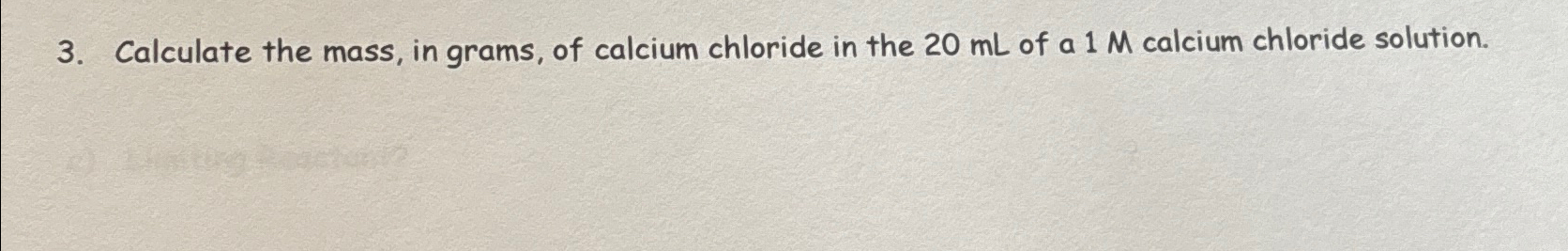 Solved Calculate the mass, in grams, of calcium chloride in | Chegg.com