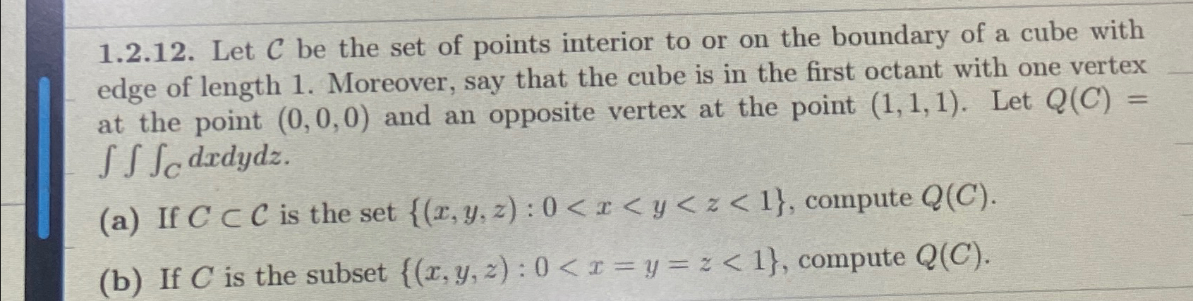 1.2.12. ﻿Let C ﻿be the set of points interior to or | Chegg.com
