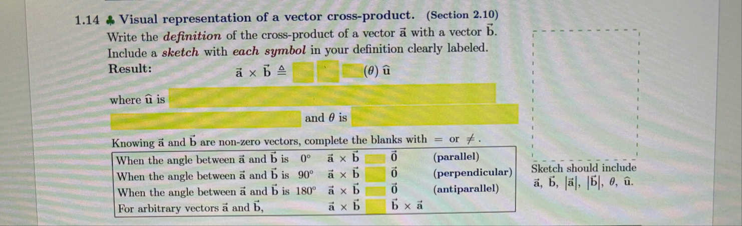 Solved 1.14 * ﻿Visual representation of a vector | Chegg.com