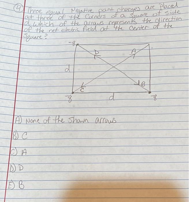Solved are placed 4 Three equal Negative point charges at | Chegg.com