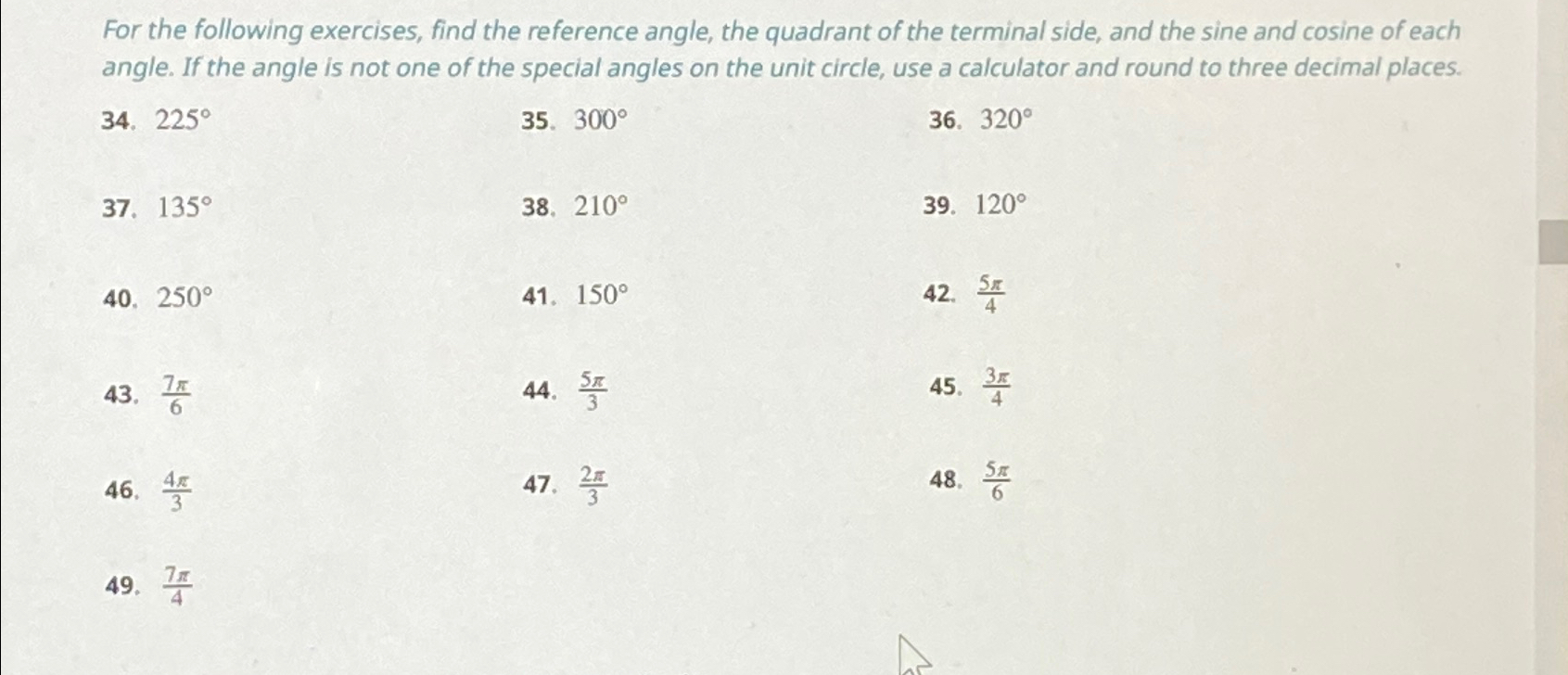 Solved For the following exercises, find the reference | Chegg.com