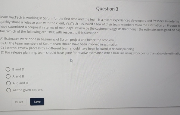 Solved Question 3feam VexTech is working in Scrum for the | Chegg.com
