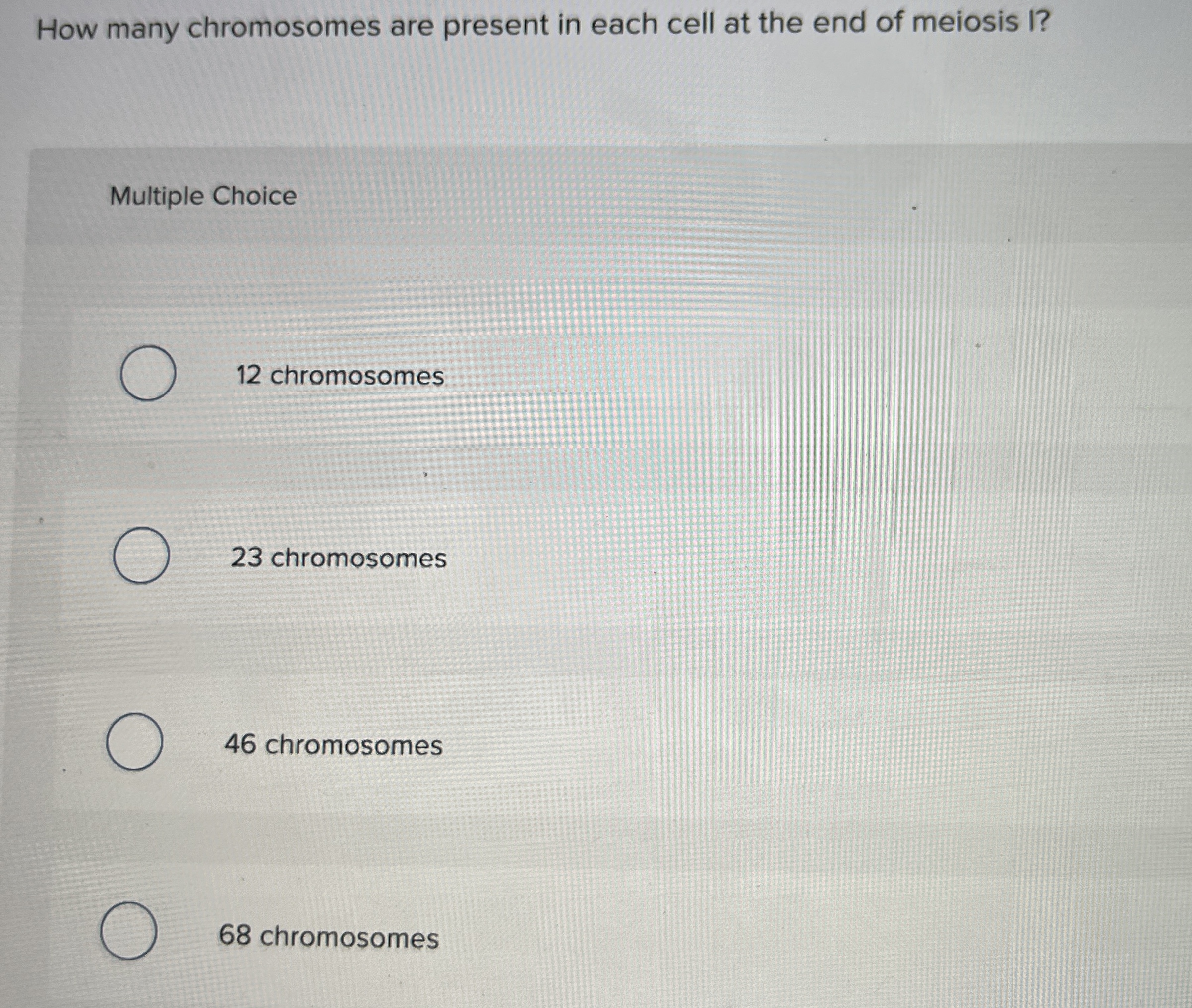 Solved How many chromosomes are present in each cell at the | Chegg.com