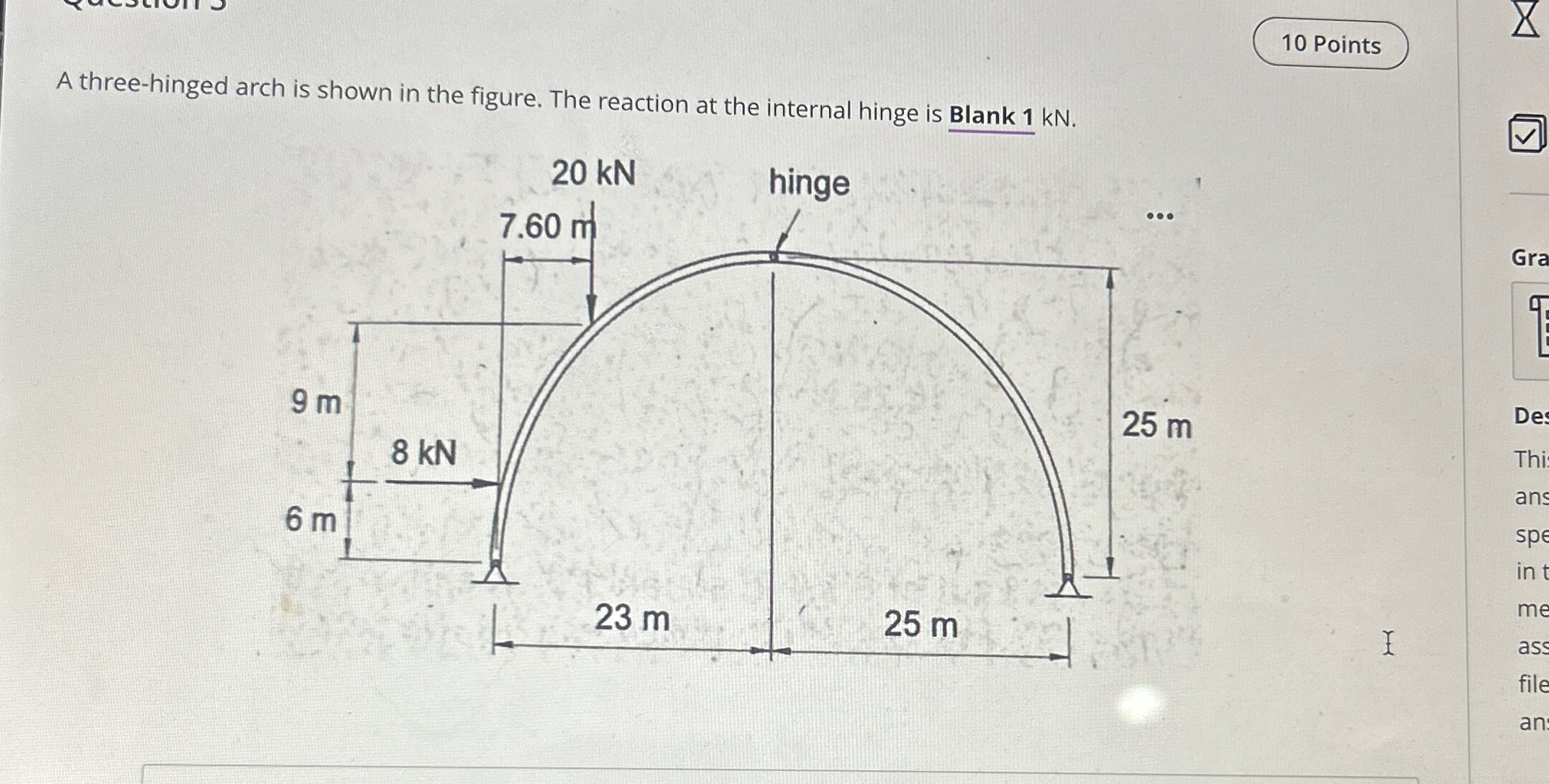 Solved 10 ﻿PointsA three-hinged arch is shown in the figure. | Chegg.com