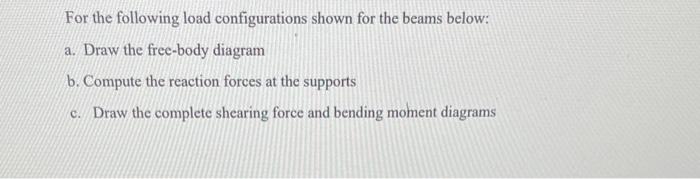 Solved For the following load configurations shown for the | Chegg.com