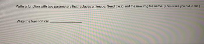 Solved Write a function with two parameters that replaces an | Chegg.com
