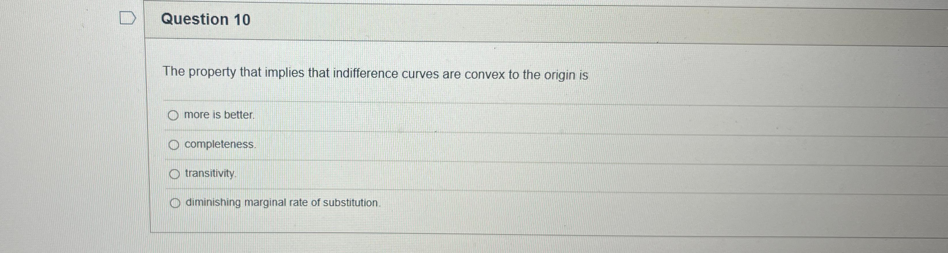 Solved Question 10The property that implies that | Chegg.com