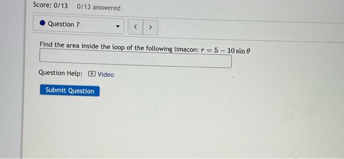 Solved Find the area inside the loop of the followina | Chegg.com
