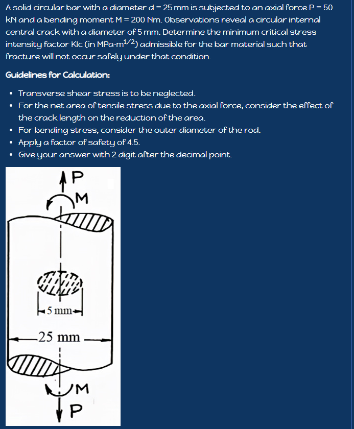 Solved A solid circular bar with a diameter \( | Chegg.com