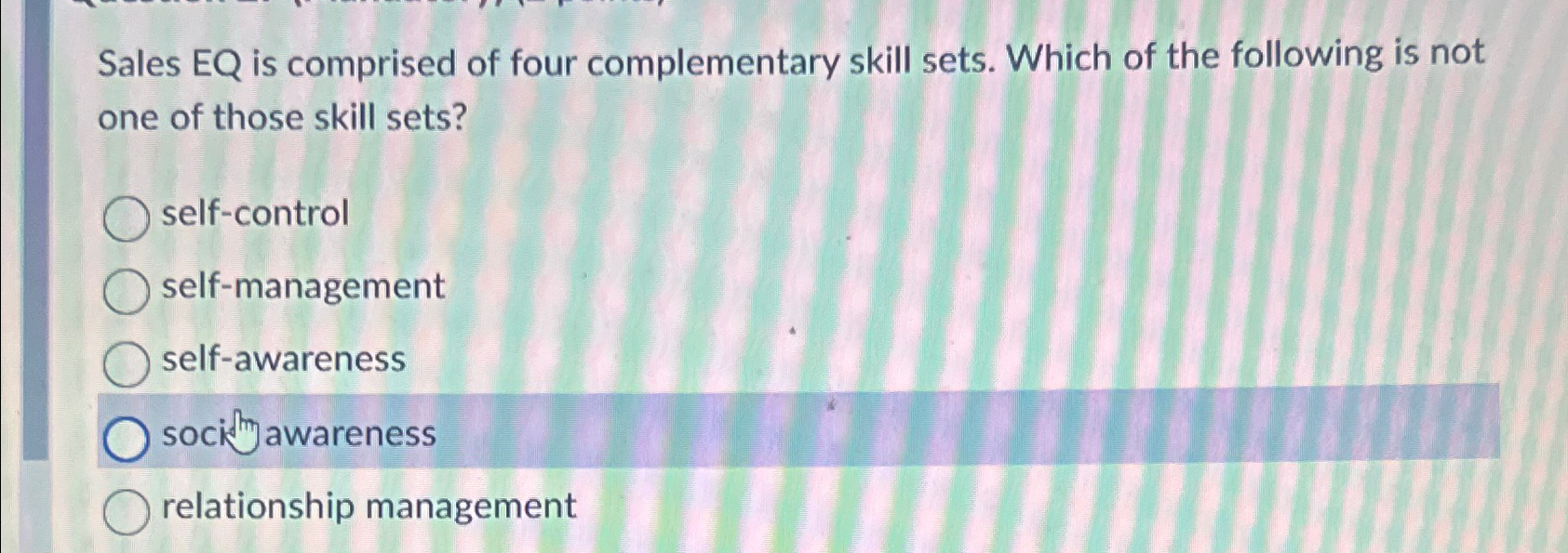 Solved Sales EQ is comprised of four complementary skill | Chegg.com