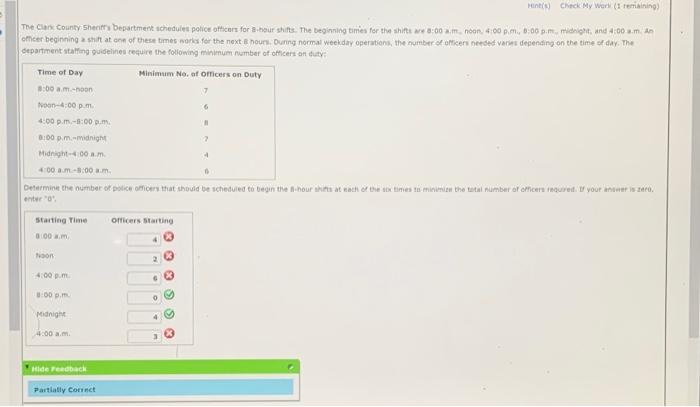 Solved Hint(s) Check My Work (1 remaining) The Clark County | Chegg.com