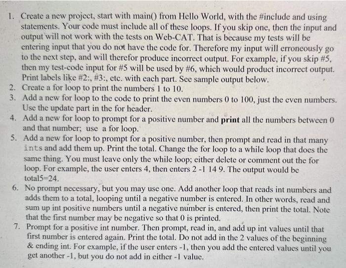 Solved 1. Create a new project, start with main() from Hello | Chegg.com