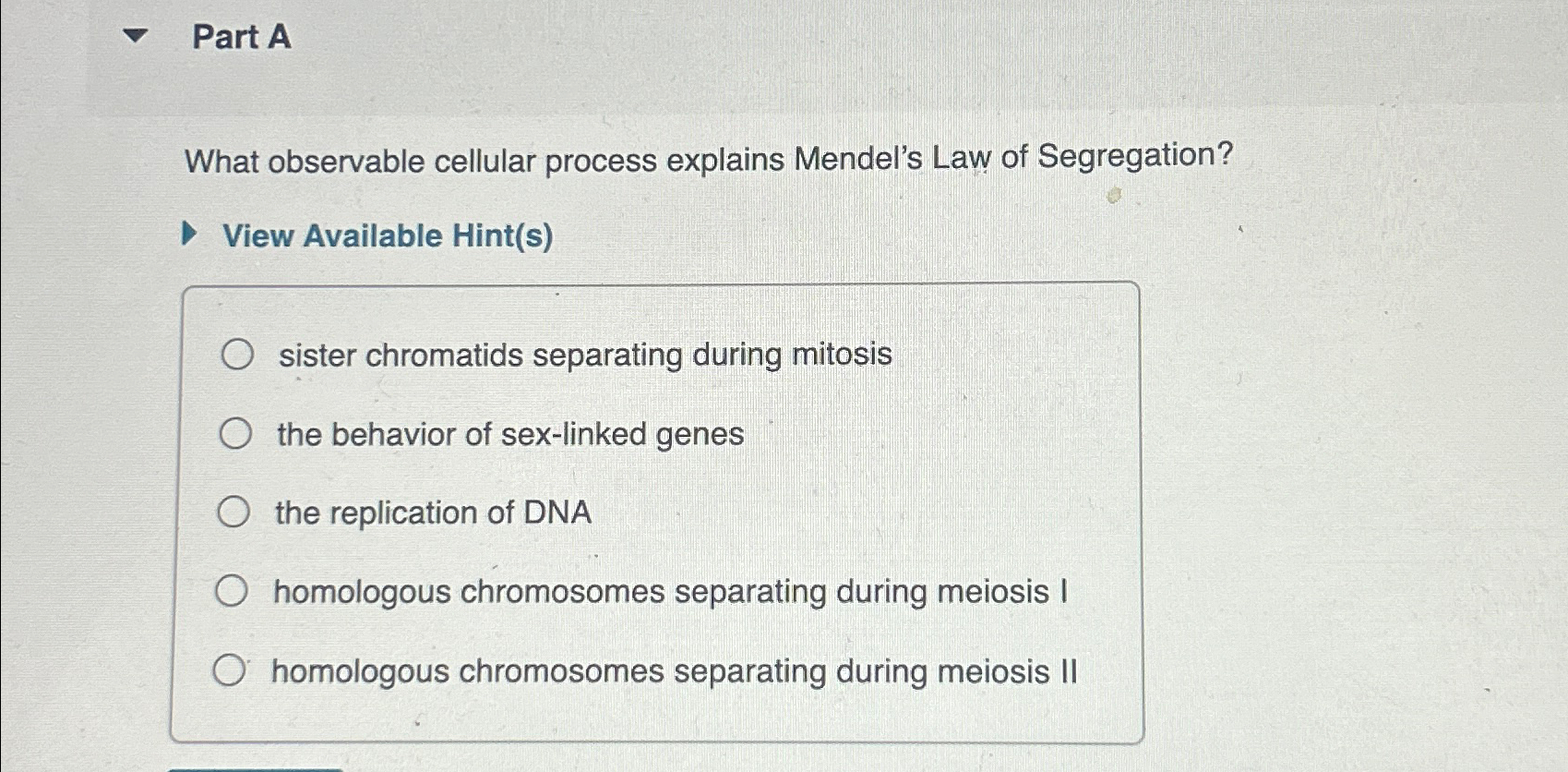 Solved Part AWhat observable cellular process explains | Chegg.com