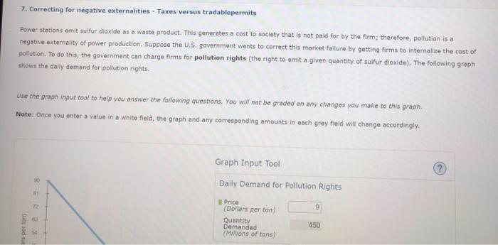 Solved 7. Correcting for negative externalities - Taxes | Chegg.com