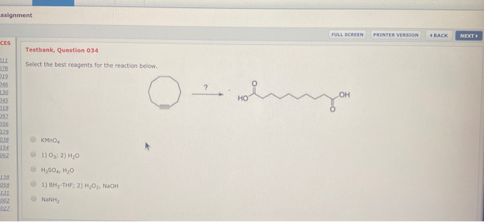 Solved ssignment FULL SCREEN PRINTER VERSION BACK NEXT CES | Chegg.com