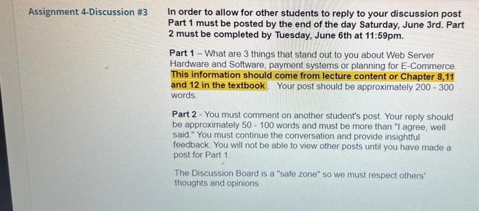 Solved In order to allow for other students to reply to your | Chegg.com