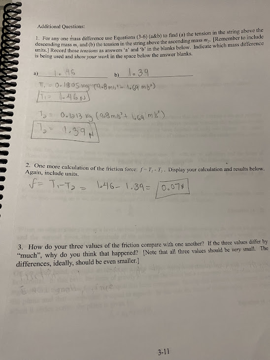 Additional Questions:For any one mass difference use | Chegg.com