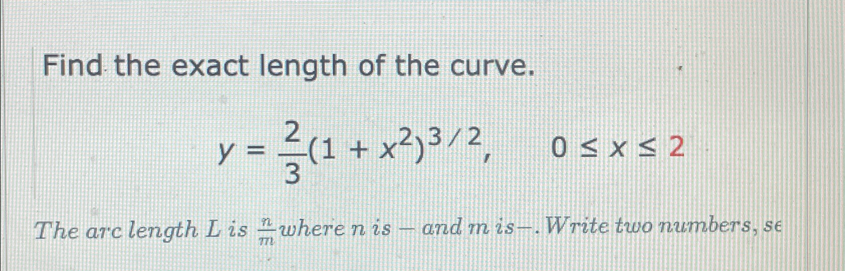 Solved Find the exact length of the | Chegg.com