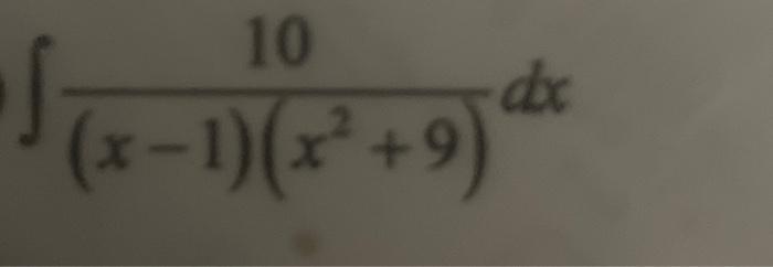 Solved ∫(x−1)(x2+9)10dx | Chegg.com