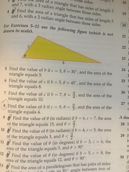 Solved UI Vit C = 3,0 = 30°, and the area of the triangle | Chegg.com