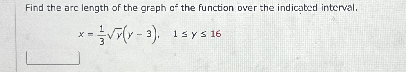 Solved Find the arc length of the graph of the function over | Chegg.com