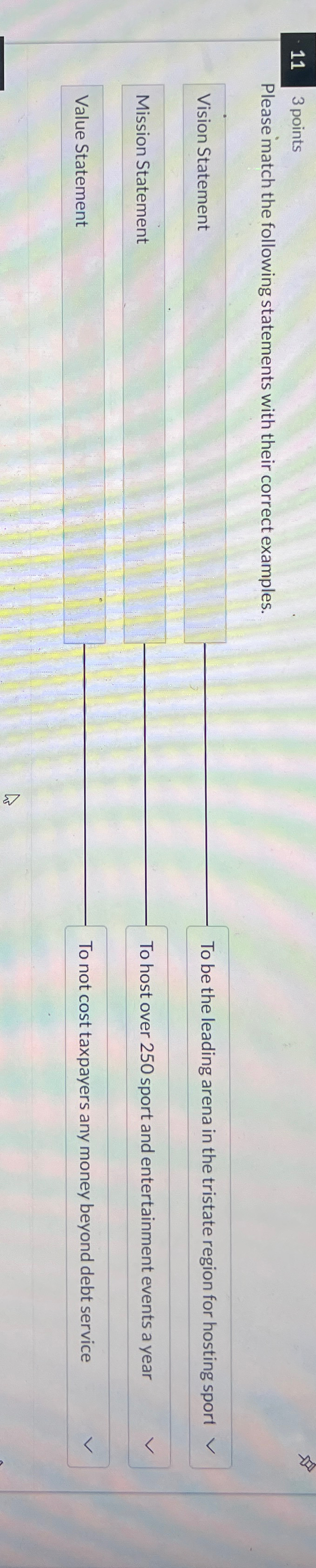 Solved 113 ﻿pointsPlease match the following statements with | Chegg.com