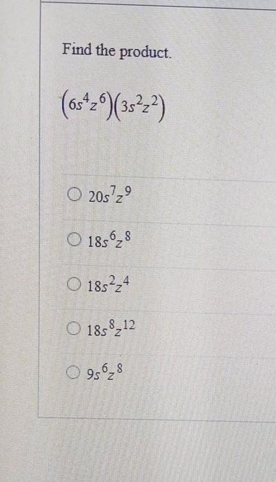 Solved Find the product. \\[ \\left(6 s^{4} | Chegg.com