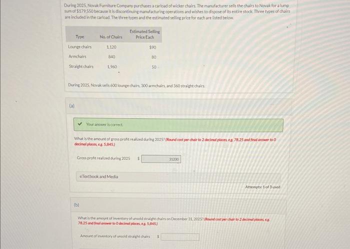 Solved During 2025 , Novak Furniture Company purchaier a | Chegg.com