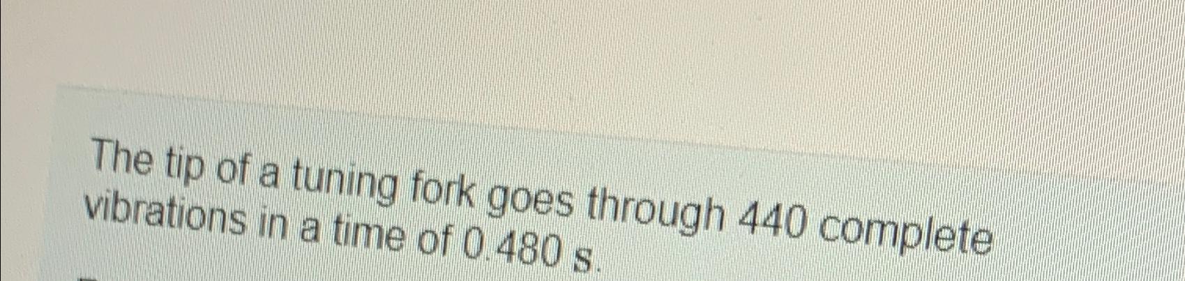 Solved The tip of a tuning fork goes through 440 ﻿complete | Chegg.com
