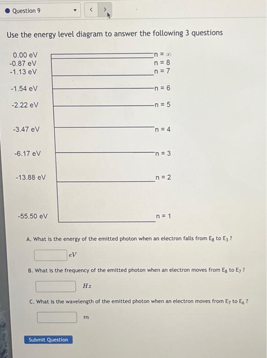 Solved Use the energy level diagram to answer the following | Chegg.com