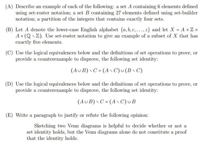 Solved (A) Describe an example of each of the following: a | Chegg.com