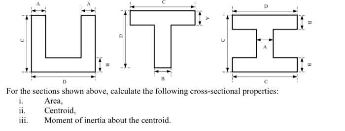 Solved UTE For the sections shown above, calculate the | Chegg.com