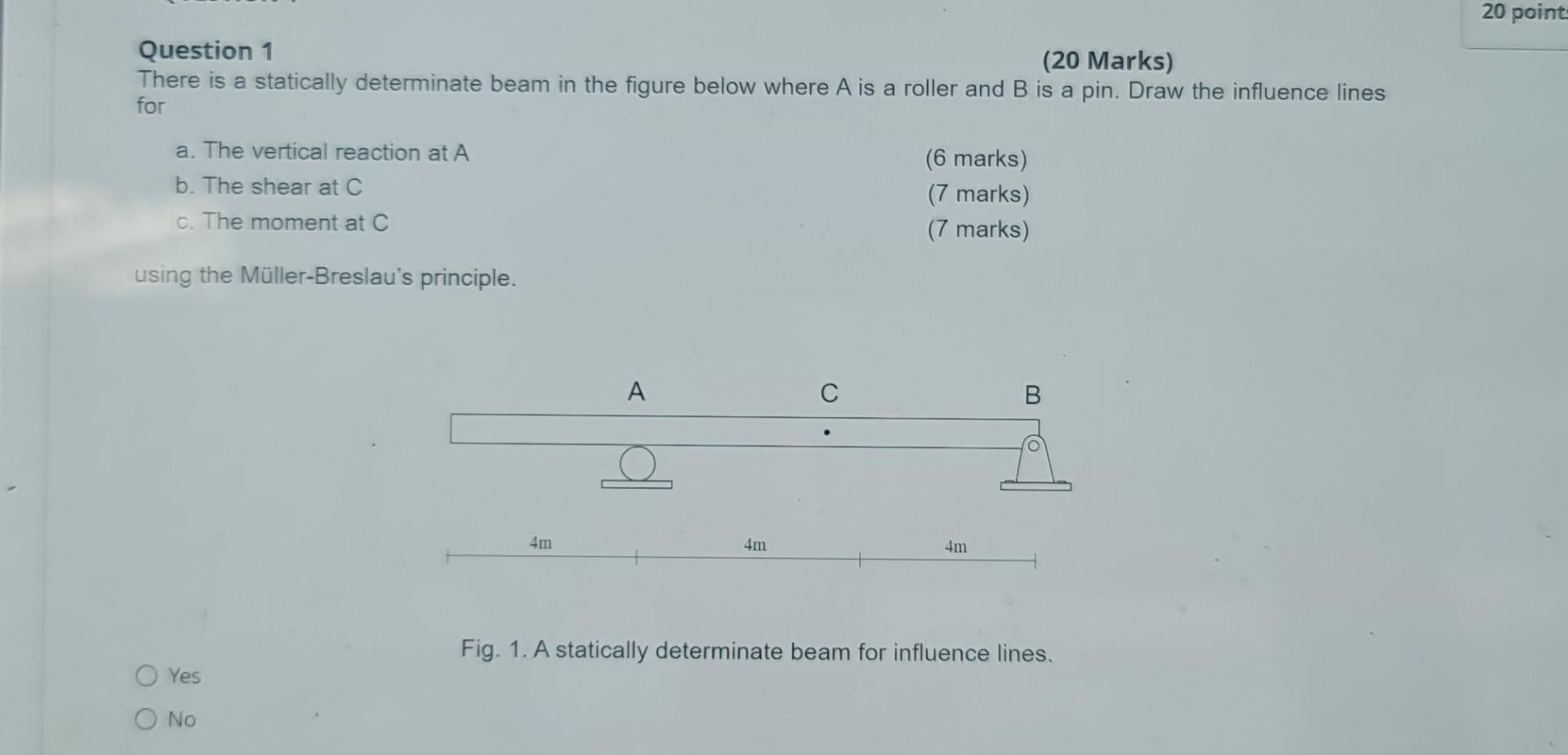 Solved Question 1 (20 Marks) There is a statically | Chegg.com
