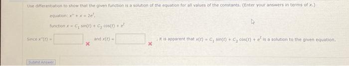 Solved Use - dfferentiation to show that the given-function | Chegg.com