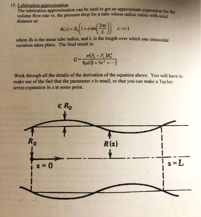 15. Lubrication approximation The lubrication | Chegg.com