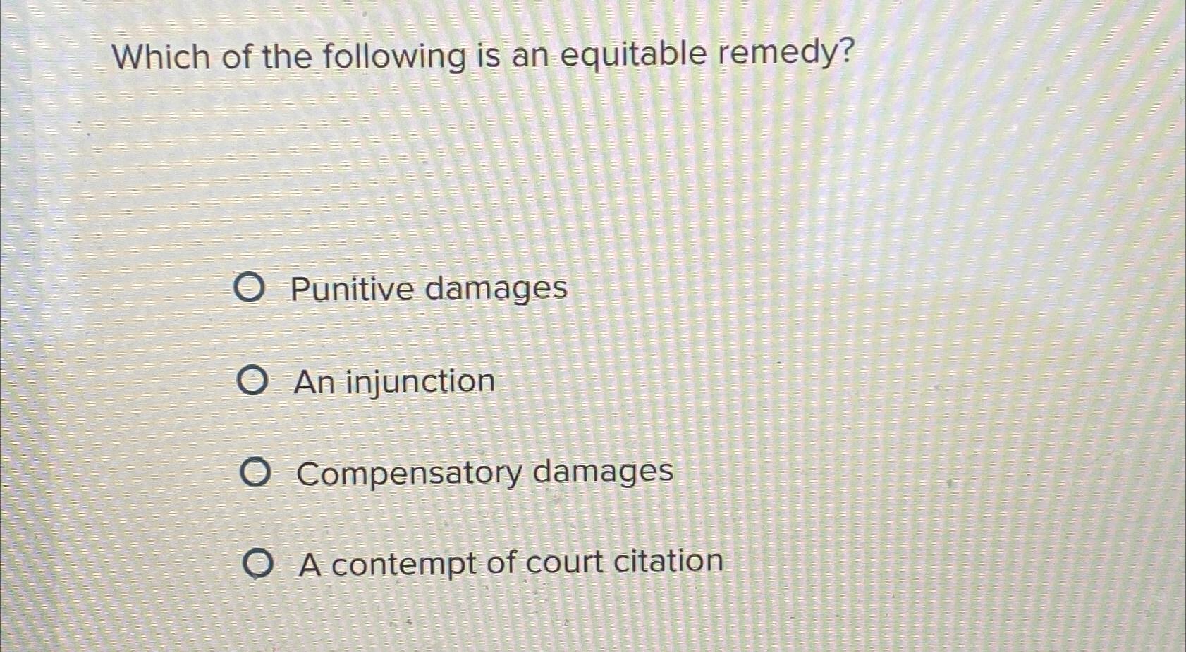 Solved Which of the following is an equitable | Chegg.com