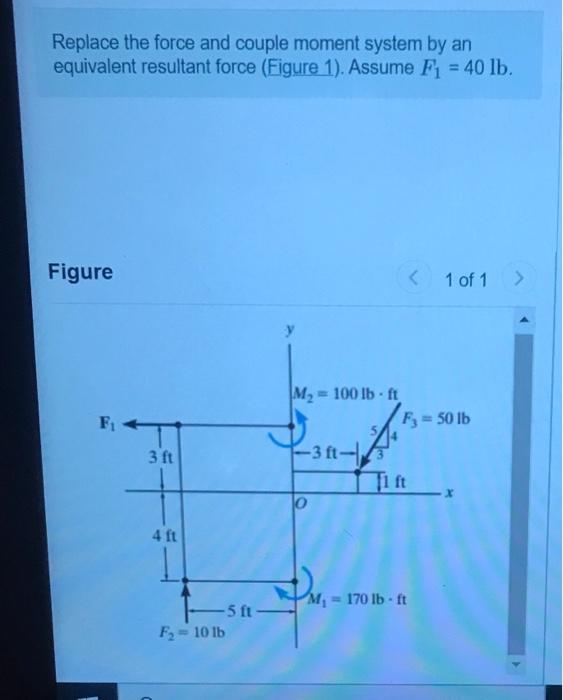 Solved Replace the force and couple moment system by an | Chegg.com